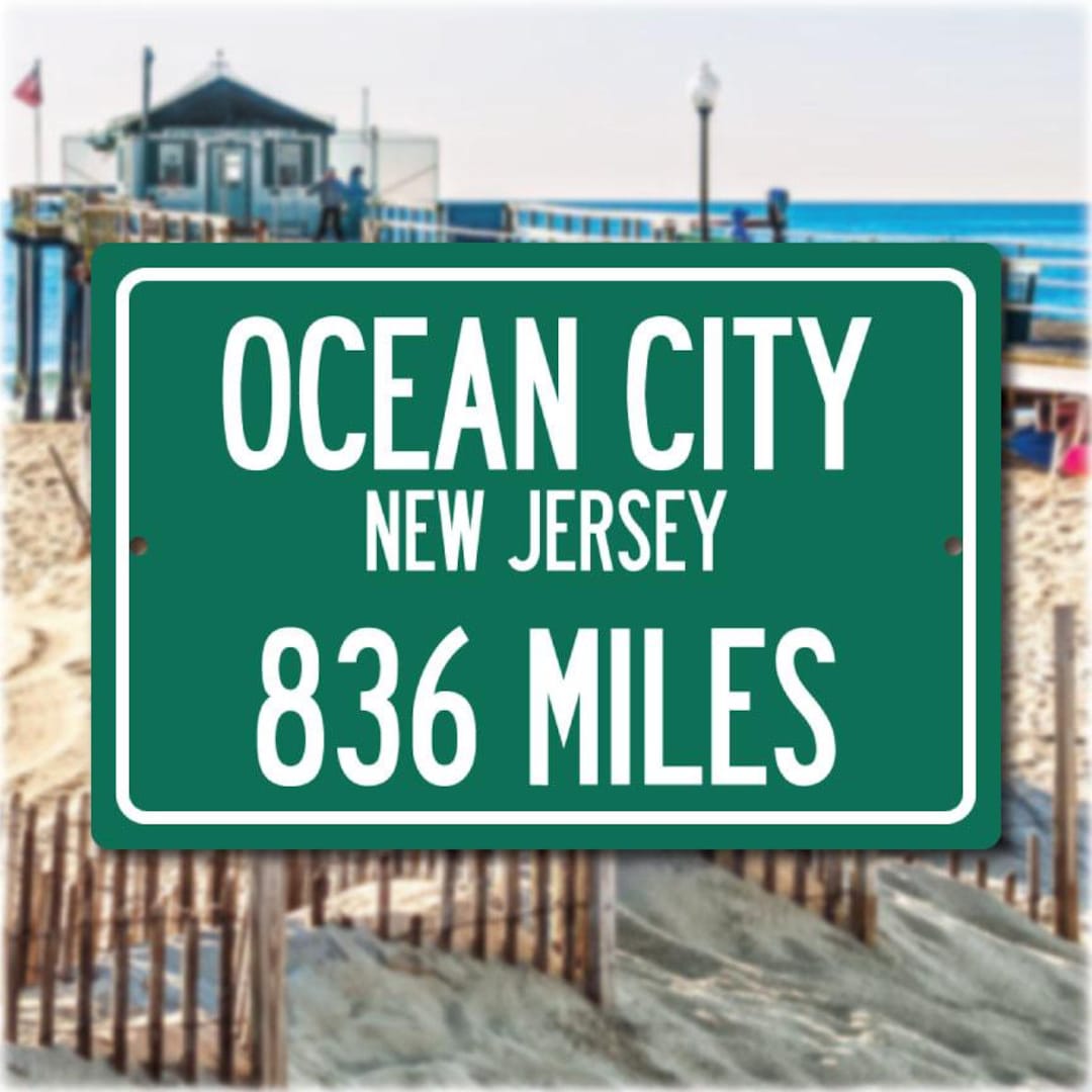 Personalized Ocean City, NJ Distance Sign: Coastal Beach House Decor - Etsy