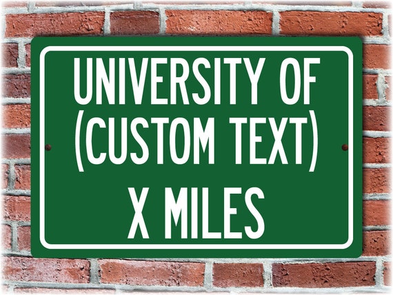 Personalized University/college Highway Distance Sign - Etsy