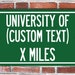 Personalized - University/college Highway Distance Sign - Etsy