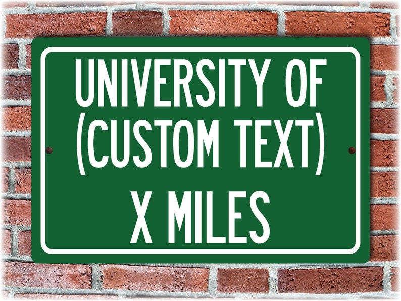Personalized - University/college Highway Distance Sign - Etsy