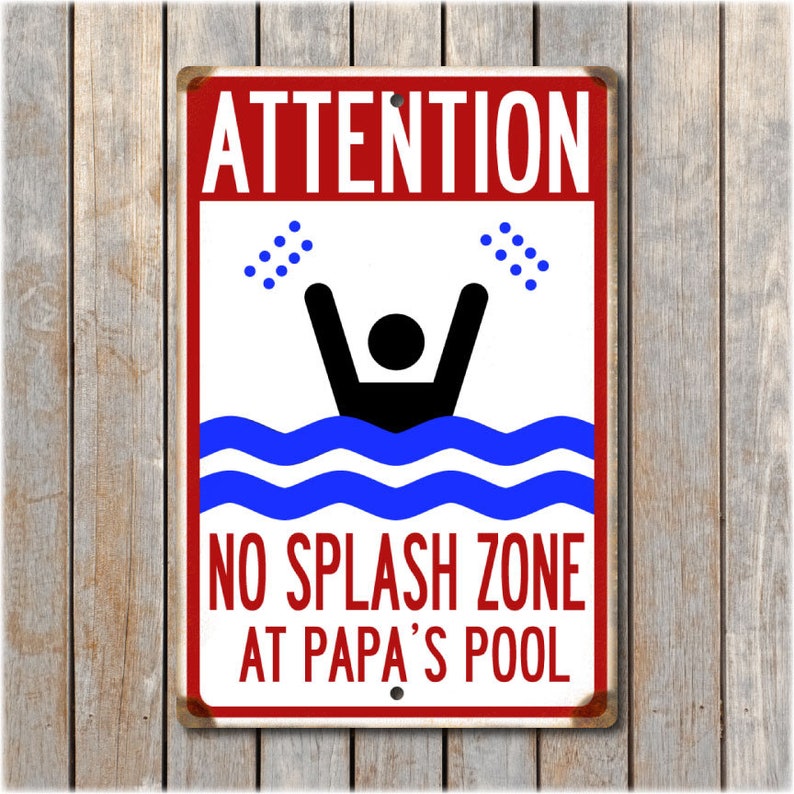 No Splash Zone Personalized Pool Sign - Etsy