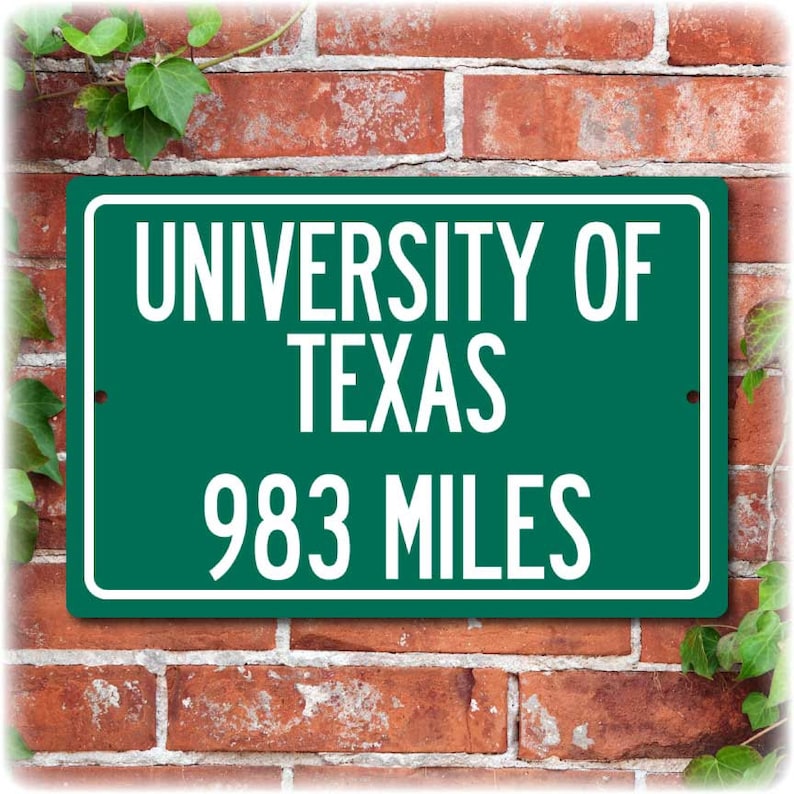 Personalized University Highway Distance Sign Texas - Etsy