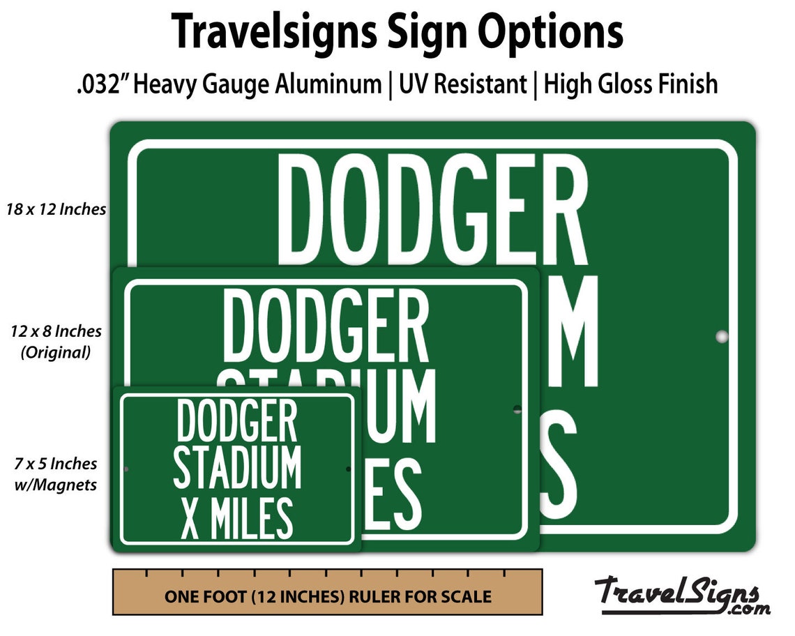 Personalized Highway Distance Sign To: Dodger Stadium Home of | Etsy