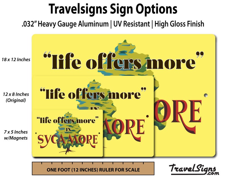 Sycamore - "life Offers More" - Retro Sign - Etsy