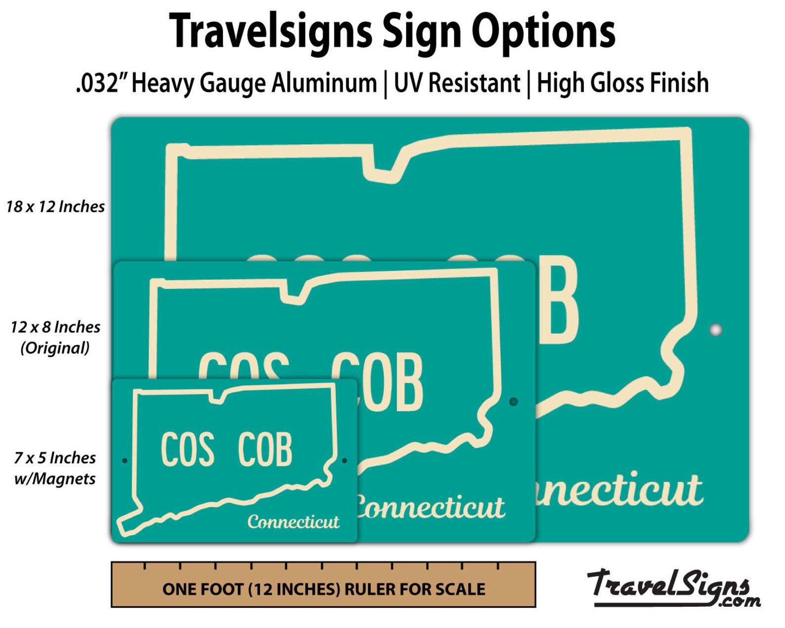 Personalized Connecticut Town Line Sign COS COB Shown - Etsy