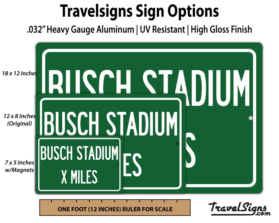 Personalized Highway Distance Sign To: Busch Stadium Home of - Etsy