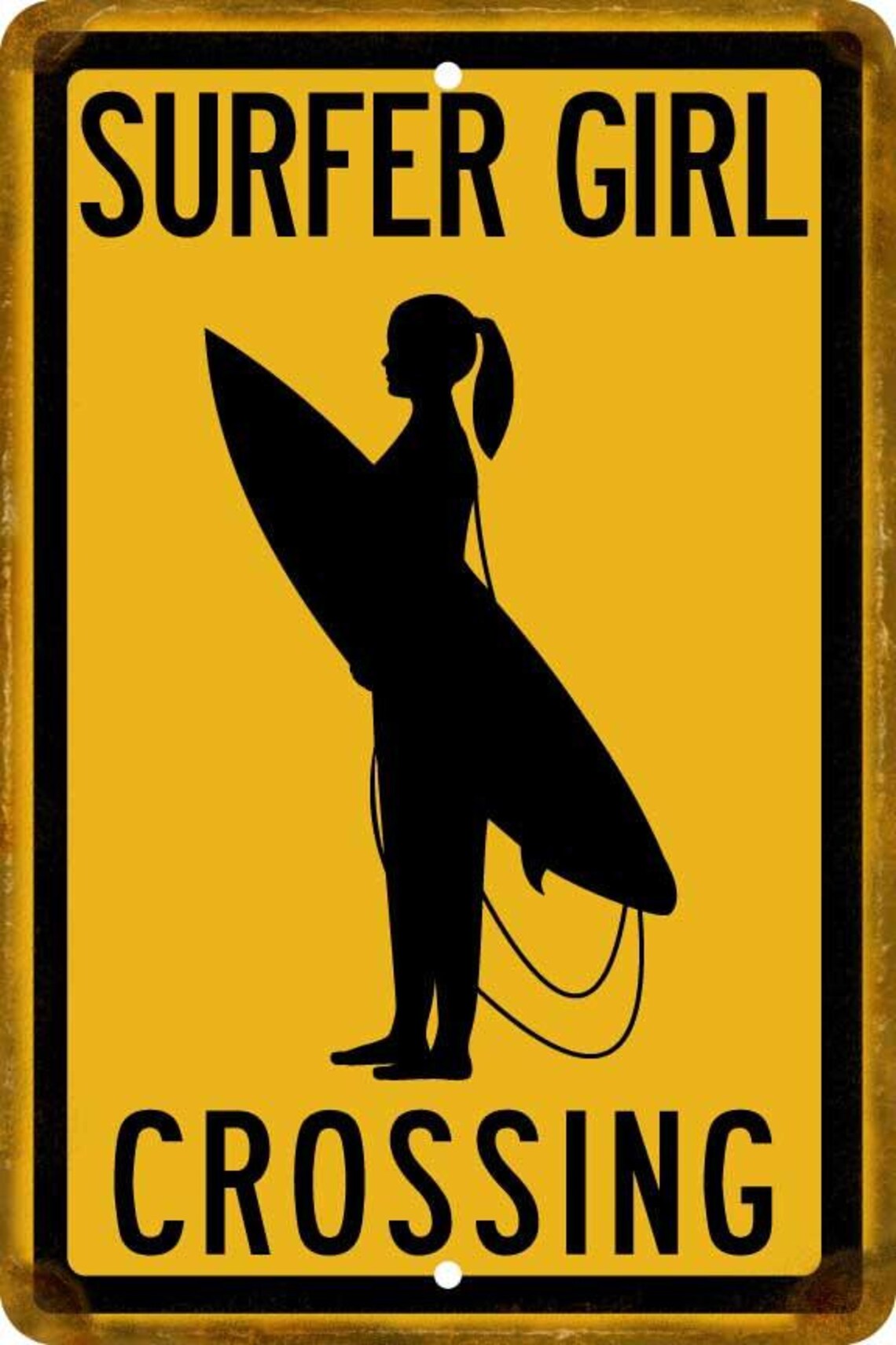 Surfer Girl Crossing Sign - Etsy