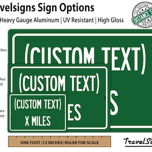 Personalized Highway Distance Sign To: Custom Location, Great Unique ...