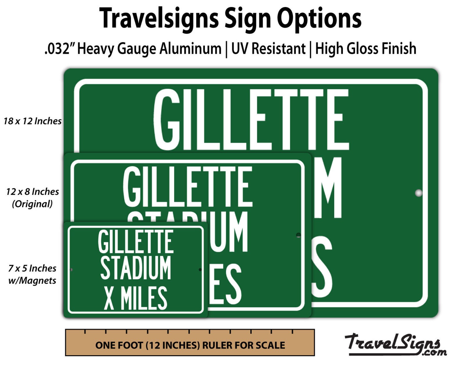 Personalized Highway Distance Sign To: Gillette Stadium, Home of the ...