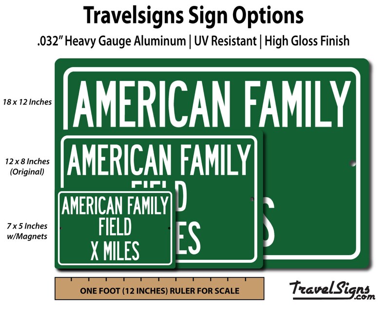 Personalized Highway Distance Sign To: American Family Field - Etsy