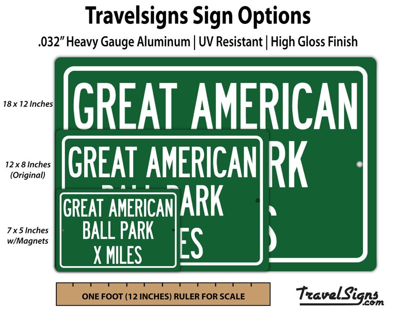 Personalized Highway Distance Sign To: Great American Ball - Etsy
