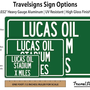 Personalized Highway Distance Sign To: Lucas Oil Stadium, Home of the ...