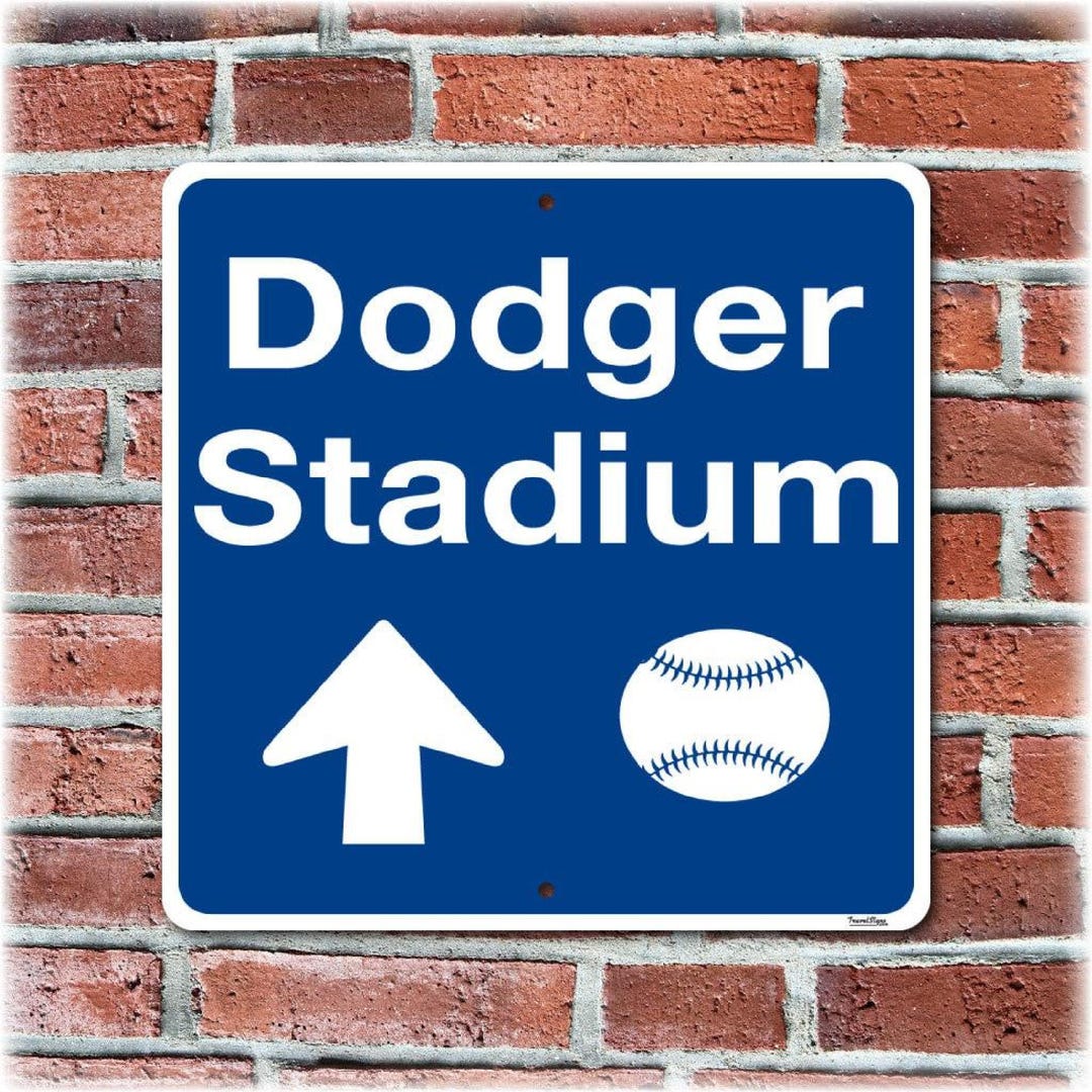 Dodger Stadium Direction Sign: Los Angeles Dodgers Wall Art, Blue Wood ...