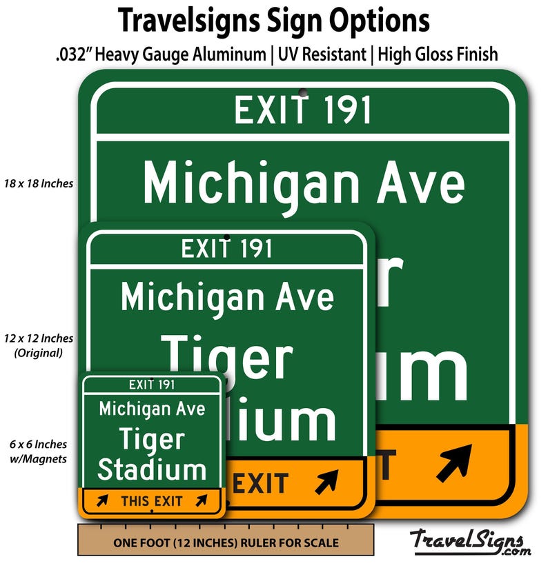 Tiger Stadium Exit Sign: Detroit Baseball, Personalized Aluminum Wall ...