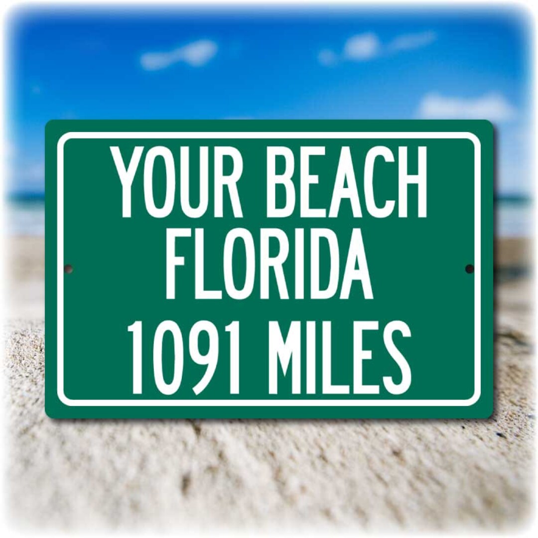 My Favorite Florida Beach Personalized Distance Sign - Etsy