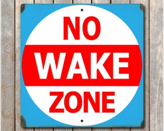 Rustic NO WAKE Posters, Retro Nautical Decor, Unique Gift for Boater ...