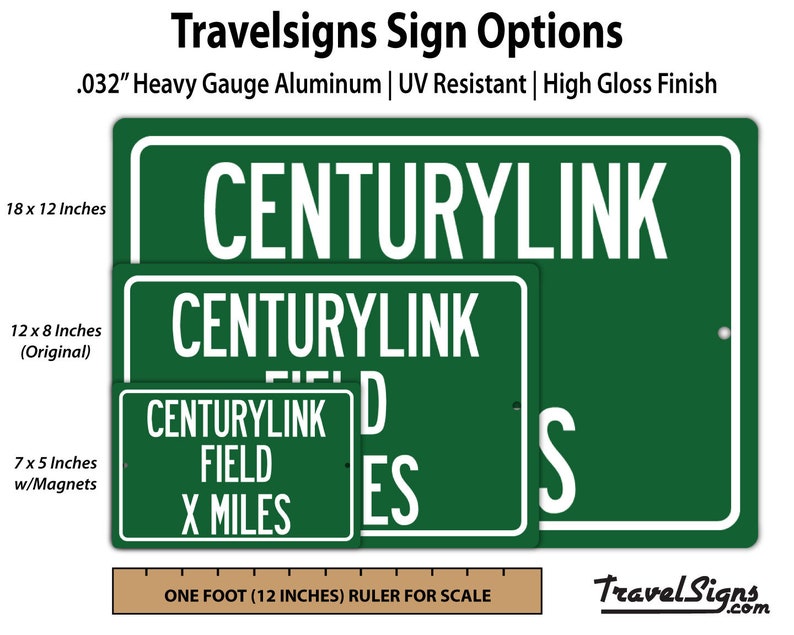 Personalized Highway Distance Sign To: CenturyLink Field Home | Etsy