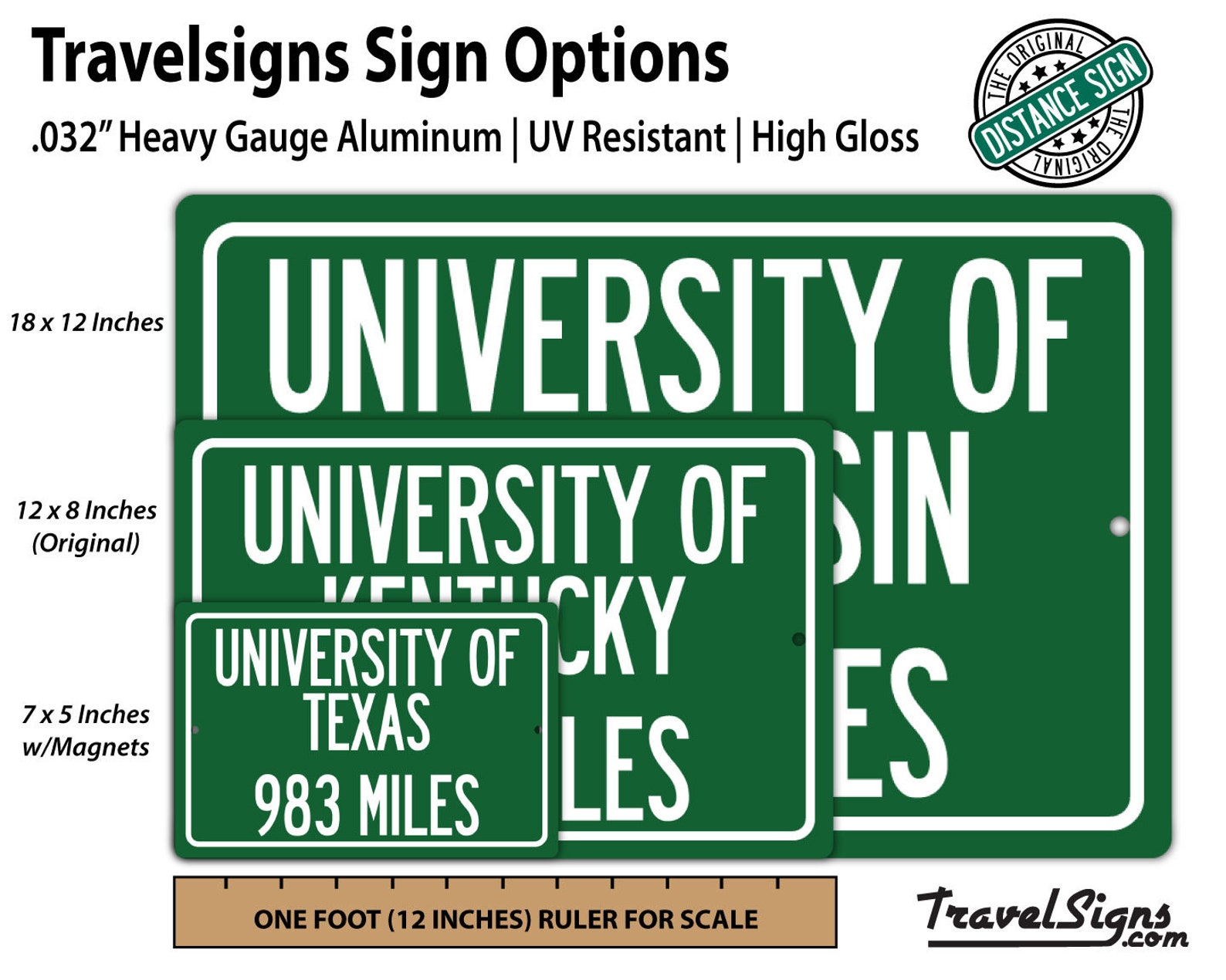 Personalized - University/college Highway Distance Sign - Etsy