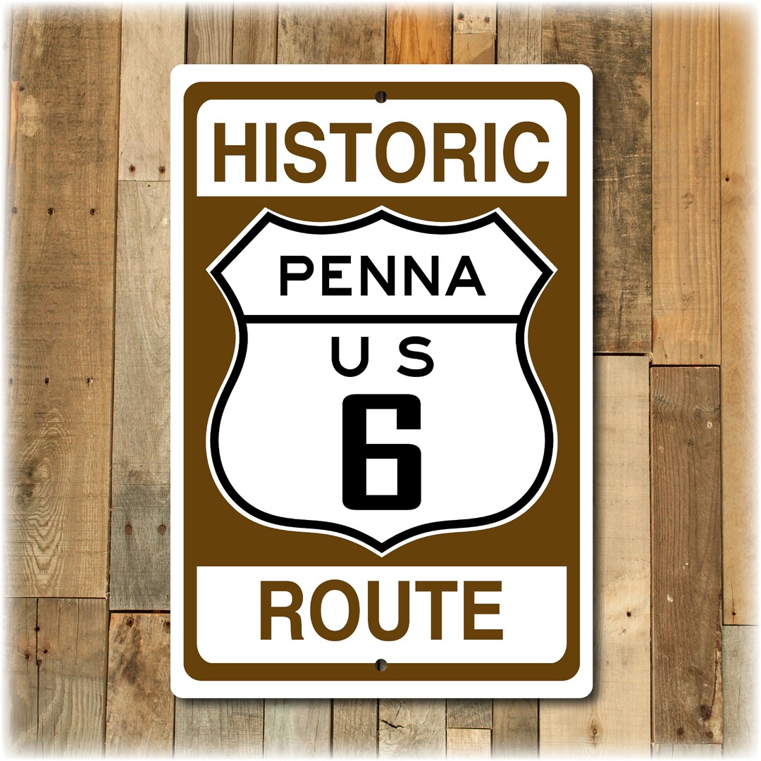 Penna US Route 6 Sign: Retro Aluminum Garage Bar Decor - Etsy