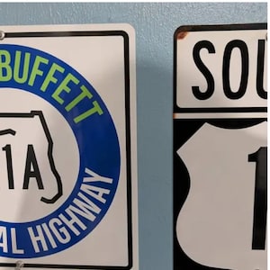 Jimmy Buffett Memorial, A1A Highway Sign Florida: Coastal Décor, Mile 0 ...