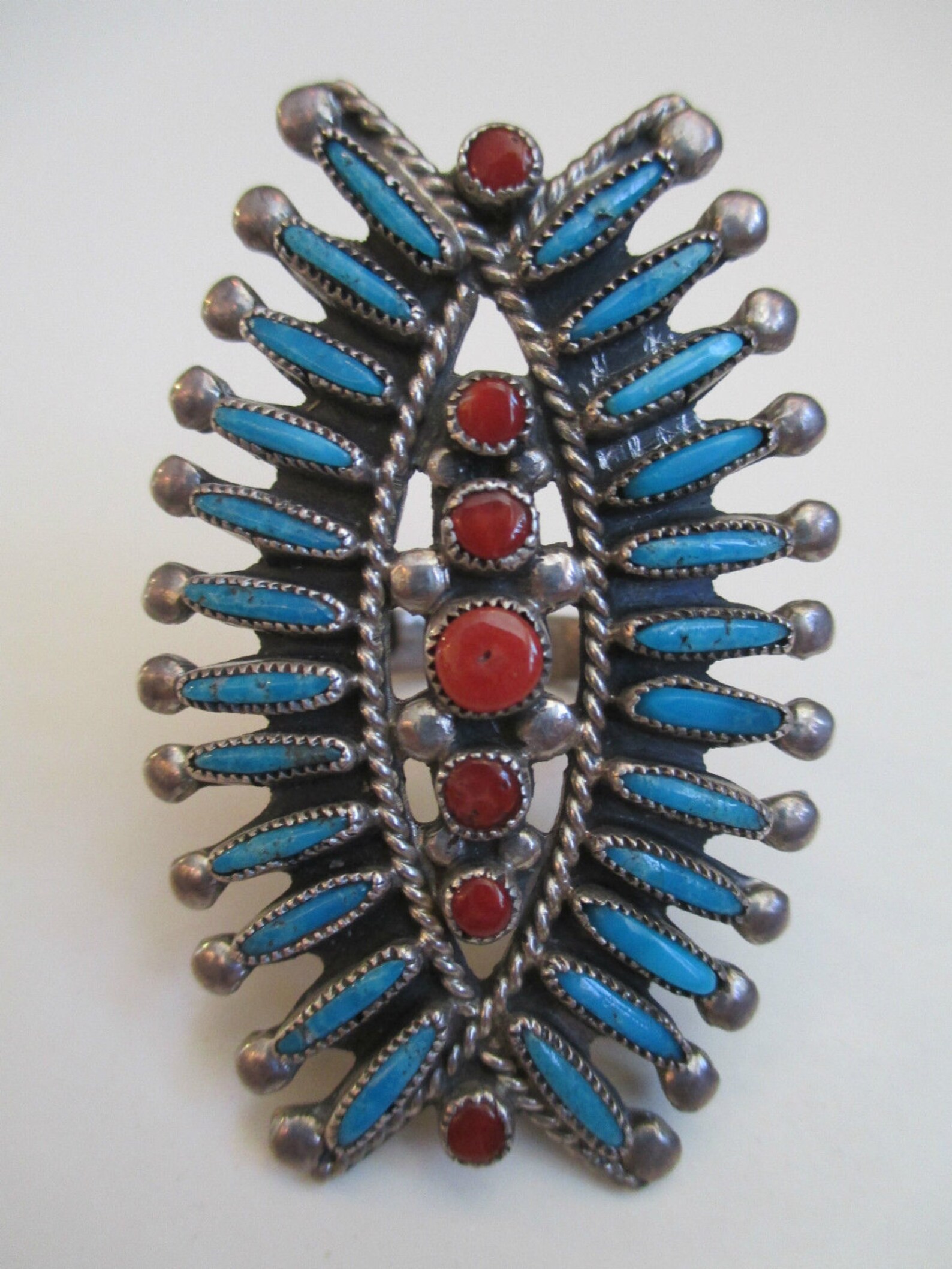 Huge Vintage Zuni Coral and Sleeping Beauty Turquoise - Etsy