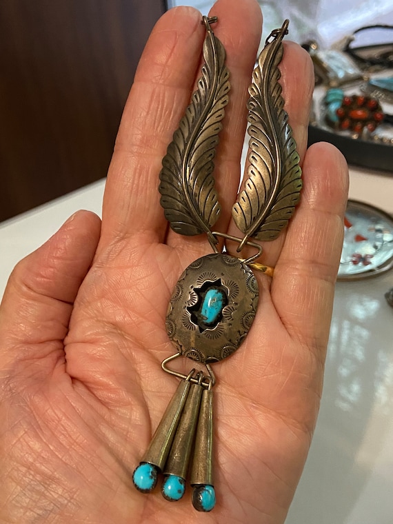 E Bahe Navajo Sterling Silver large belt buckle MOREN… - Gem