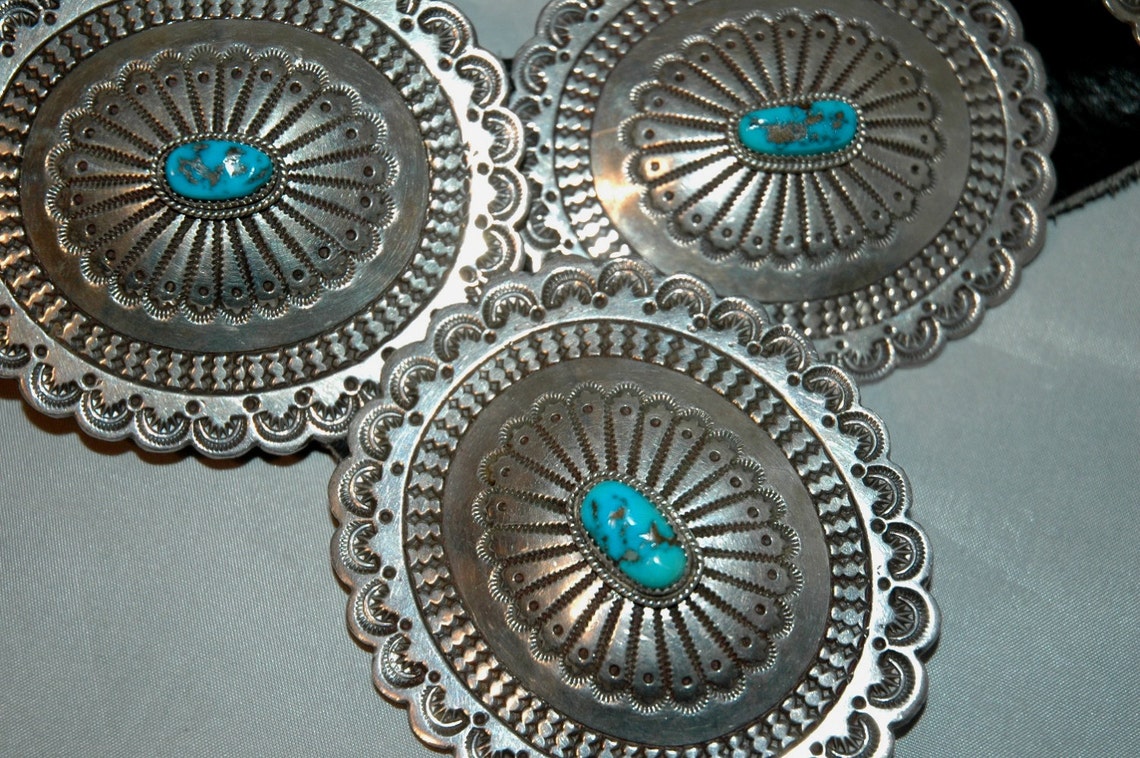Huge Gorgeous Vintage Navajo Silversmith Chris Charley Blue - Etsy