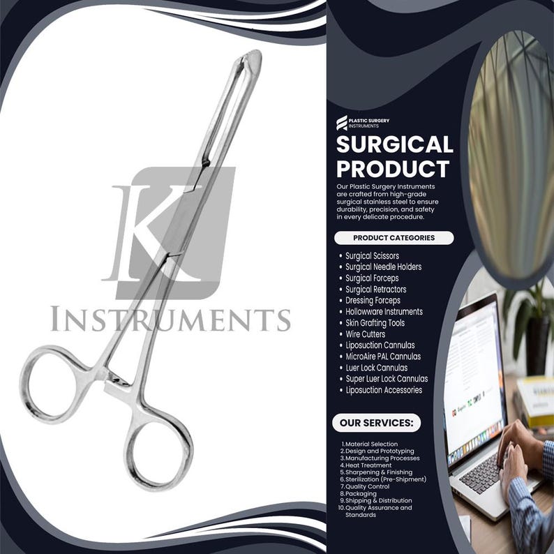 Allis Tissue Forceps 6 Inch | 4x5 Teeth Straight Surgical Stainless ...