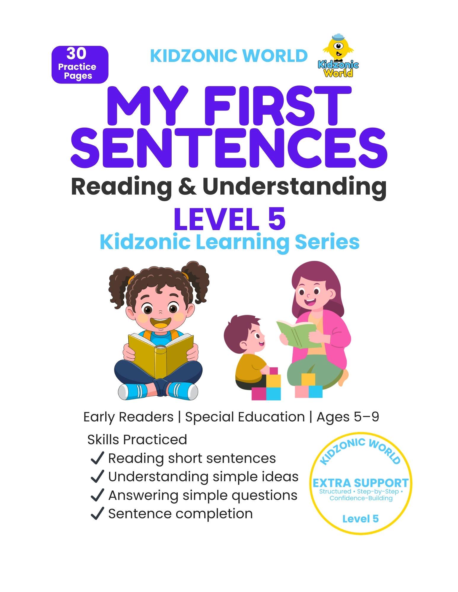 Level 5 Reading Comprehension Workbook | My First Sentences Special ...