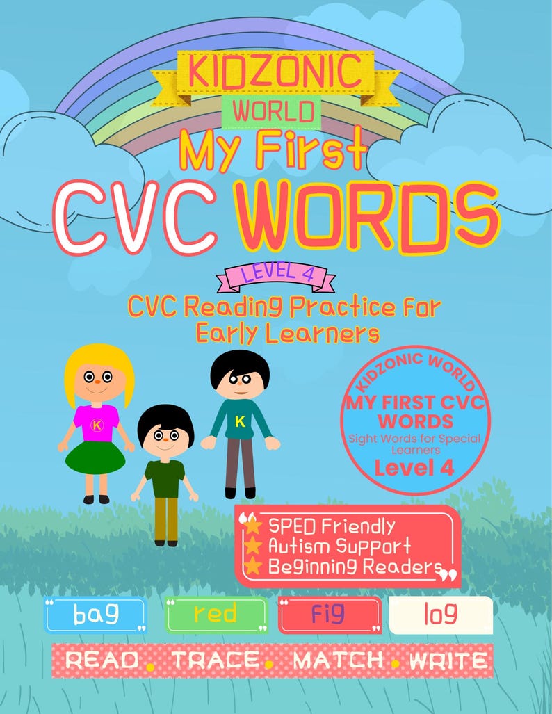 My First CVC Words Level 4 Phonics Workbook | SPED Autism Learning (PDF ...