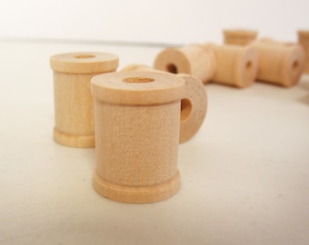 100 Miniature Wooden Spools 5/8x1/2 Wooden | Etsy