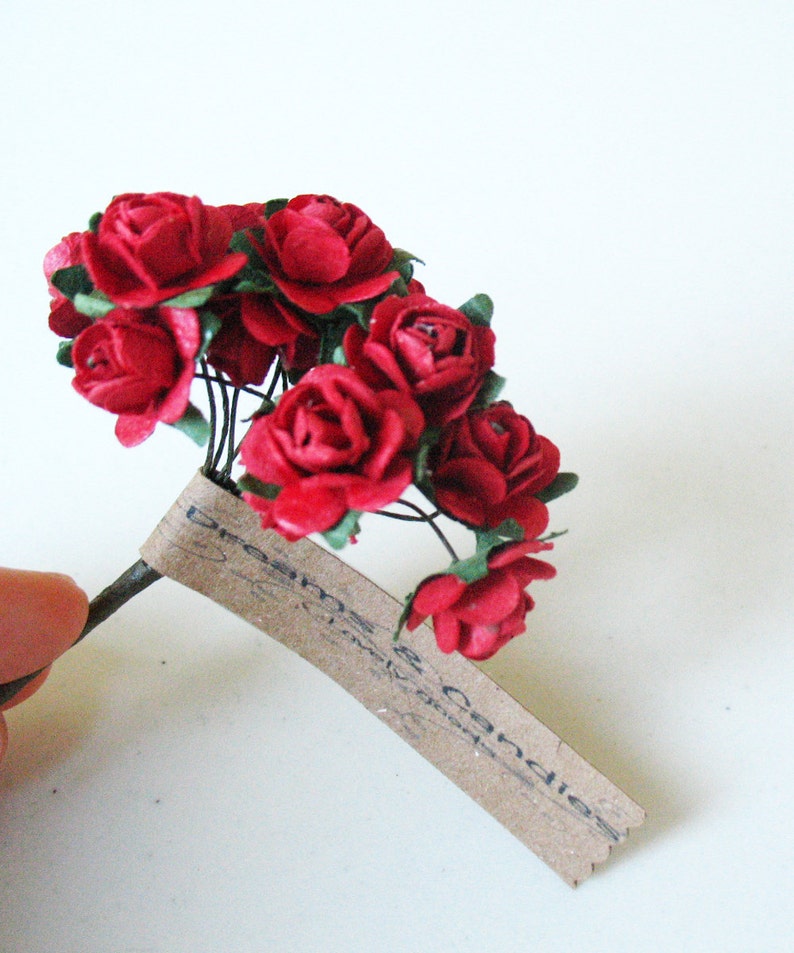 3 Red Paper Flower Branchs 36 Paper Flowers small Paper - Etsy