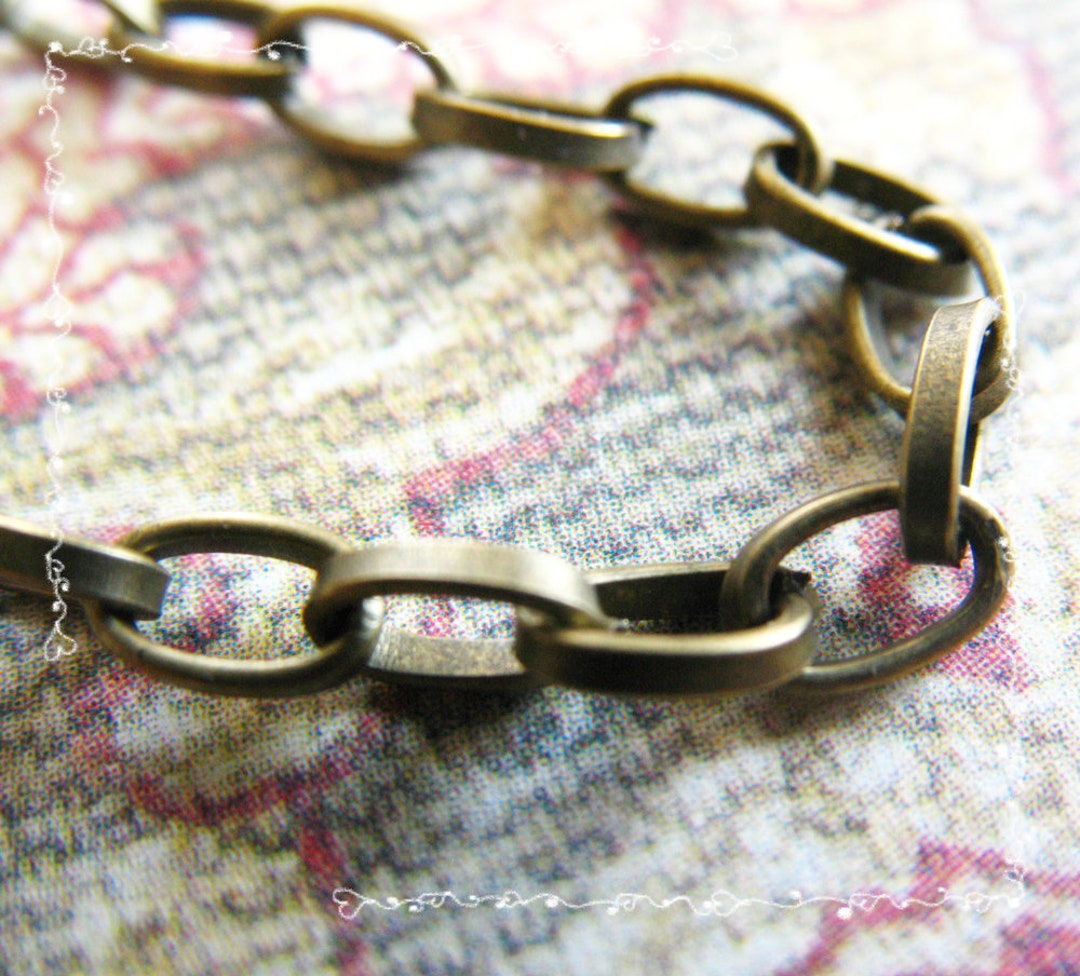 Antique Style Flat Chain -antique Bronze Oval Iron Link -brass Iron ...