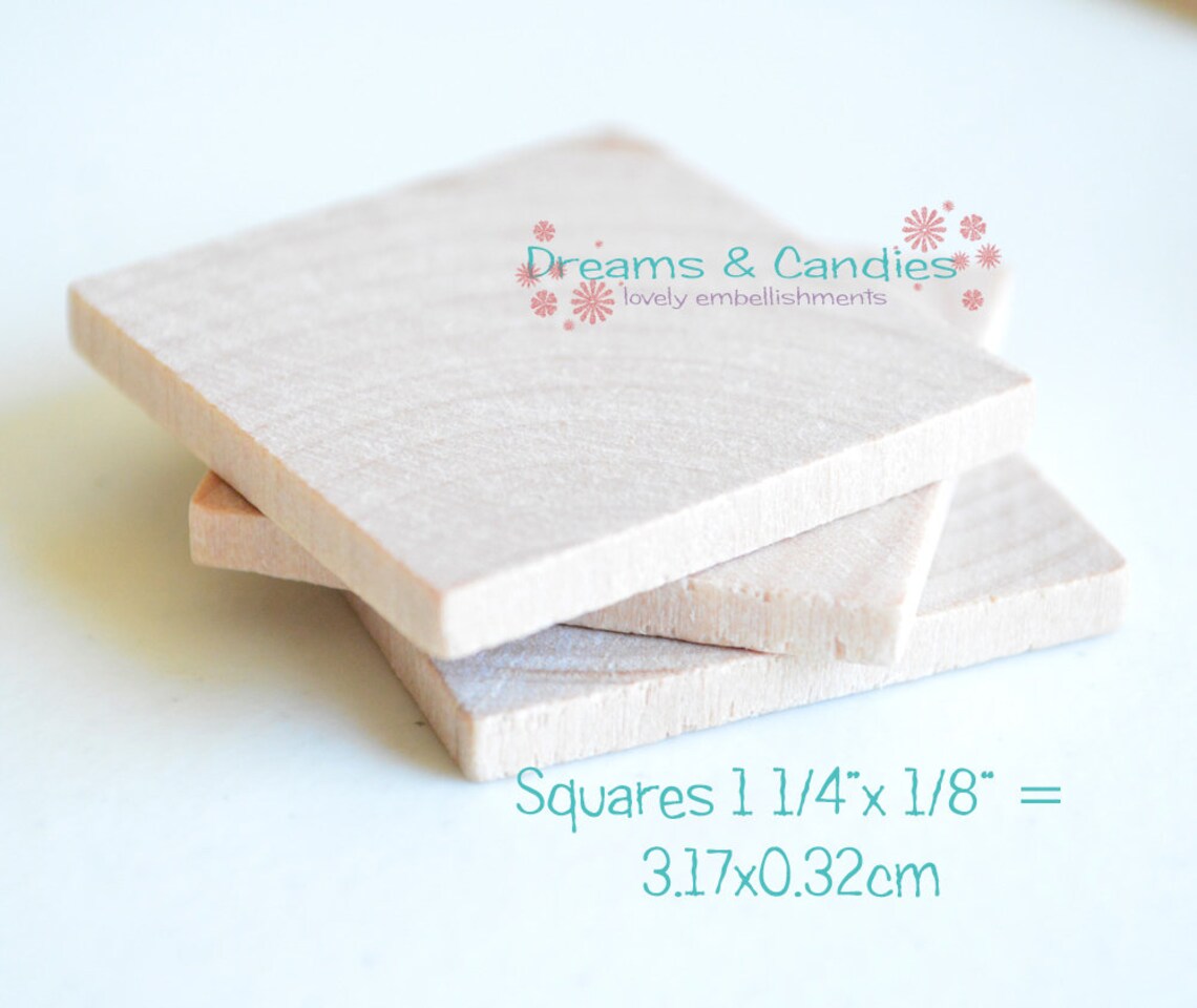 50 Unfinished Wooden Square 1 1/4 small Wooden Squares | Etsy