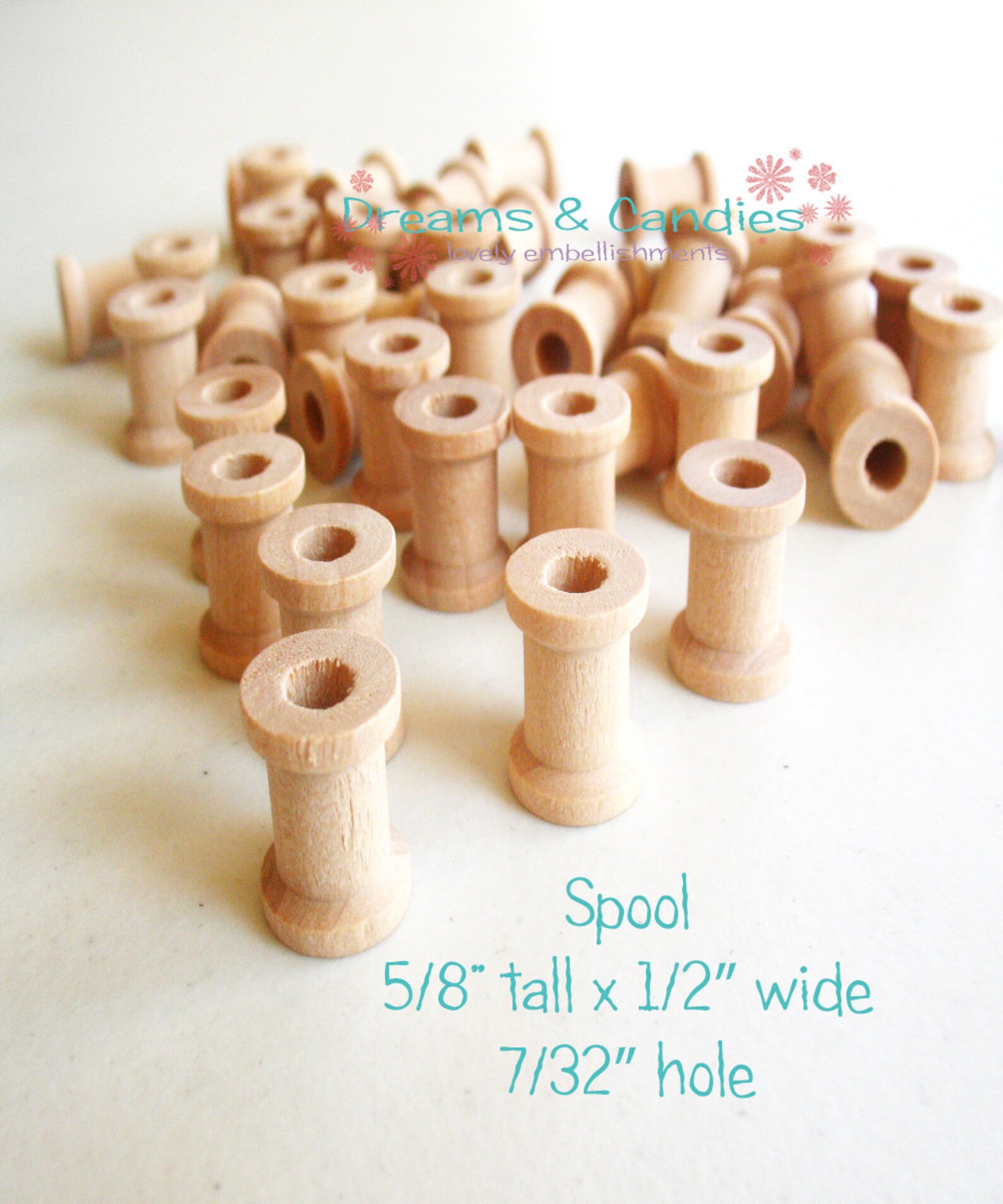 100 Miniature Wooden Spools 5/8x1/2 wooden Spools - Etsy