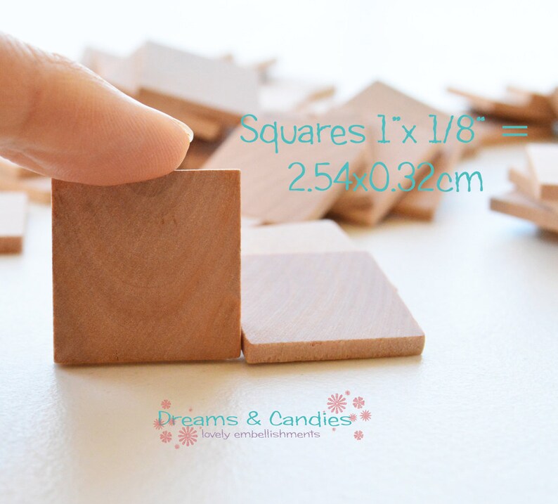50 Unfinished Wooden Square 1 small Wooden Squares - Etsy