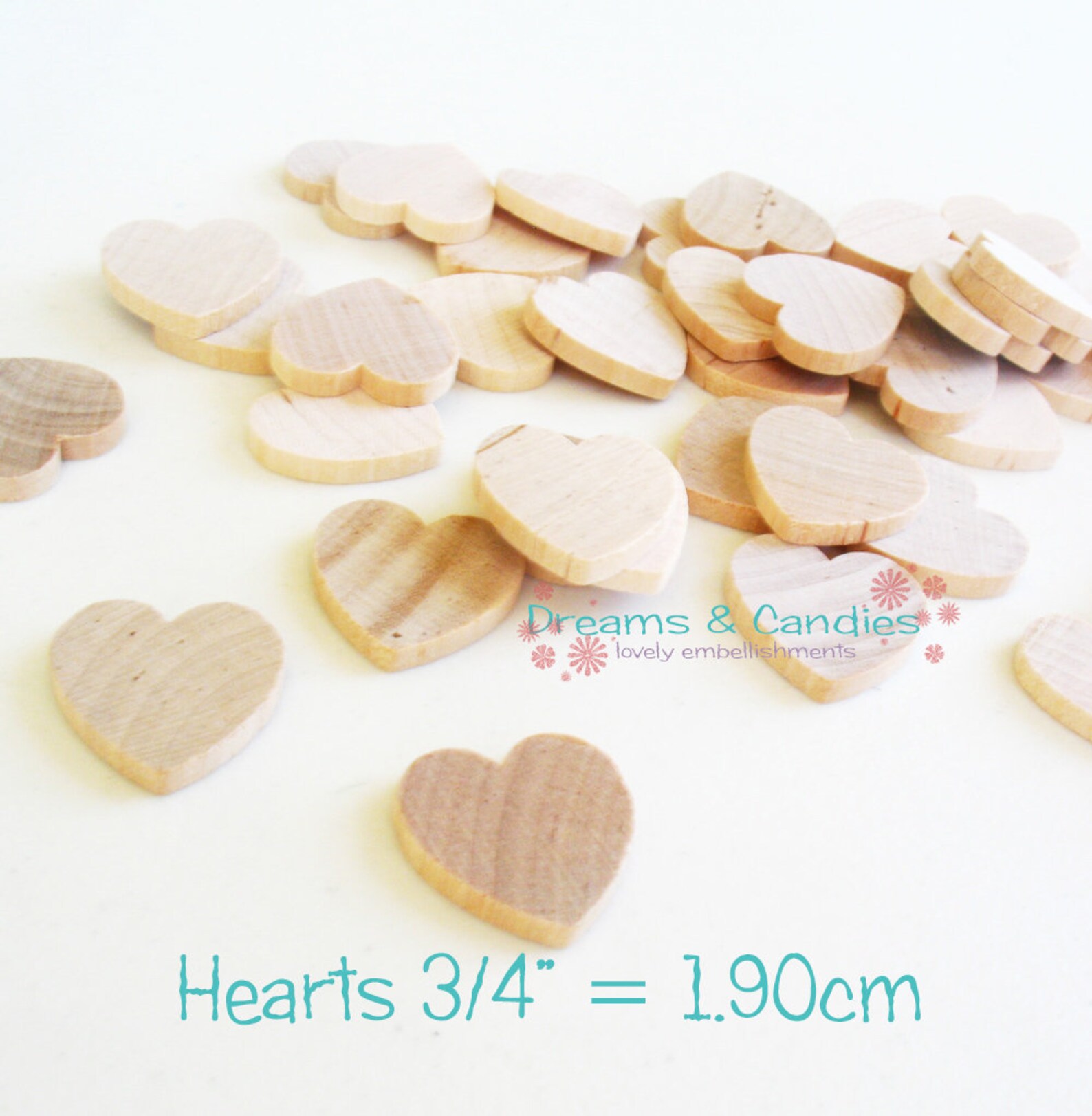 50 Miniature Wooden Hearts 3/4 small Wooden Hearts - Etsy