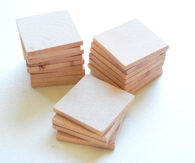 25 Unfinished Wooden Square 1 1/4 Small Wooden Squares | Etsy