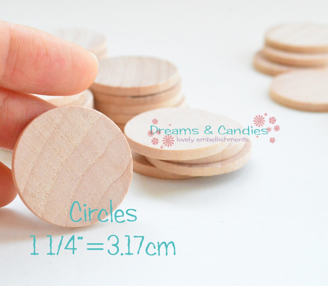 25 Unfinished Wooden Circles 1.25 small Wooden Circles - Etsy
