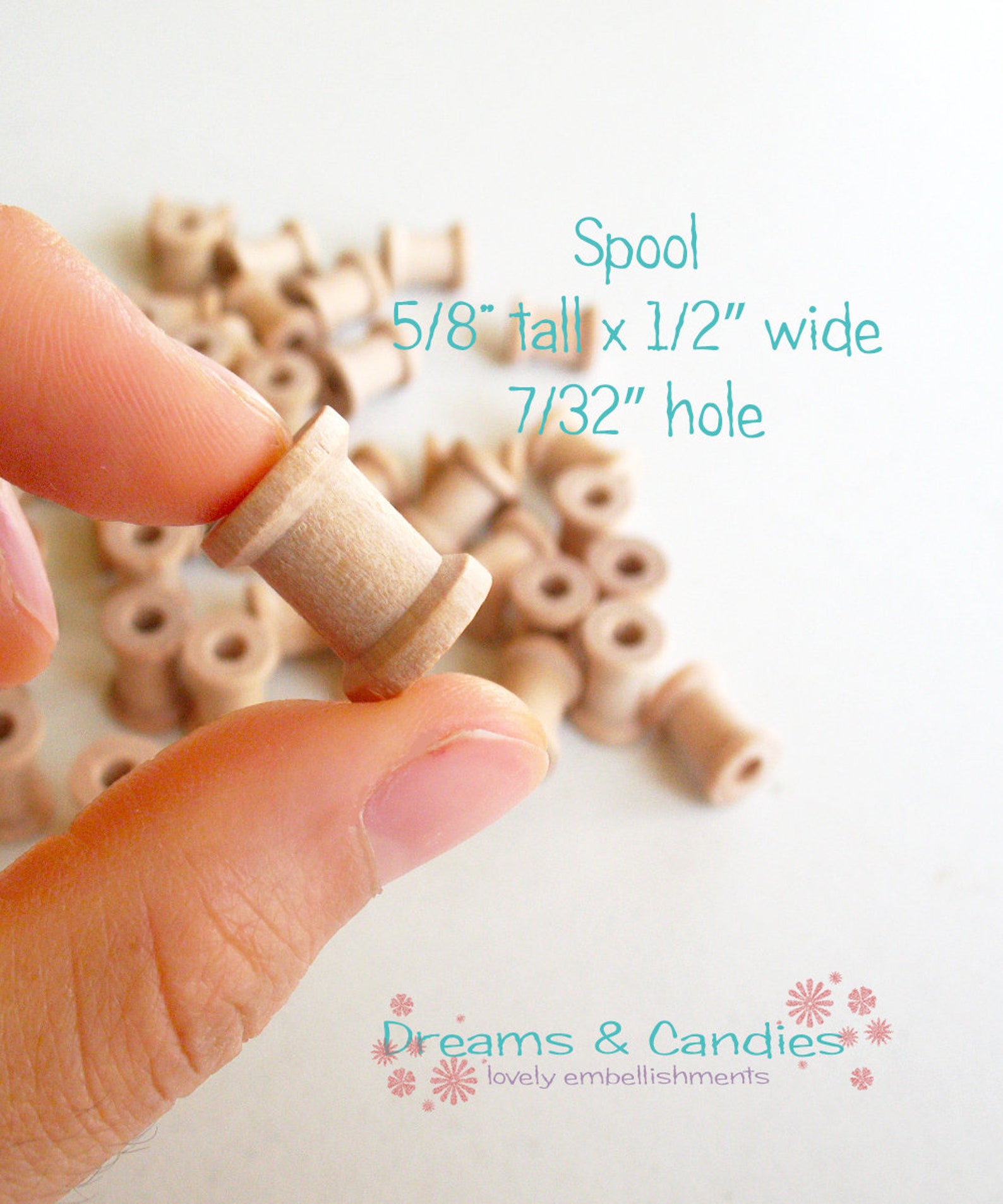 100 Miniature Wooden Spools 5/8x1/2 wooden Spools - Etsy