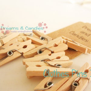 50 Unfinished Wooden Clothes Pins 1" -wedding Rustic Decorations -small ...
