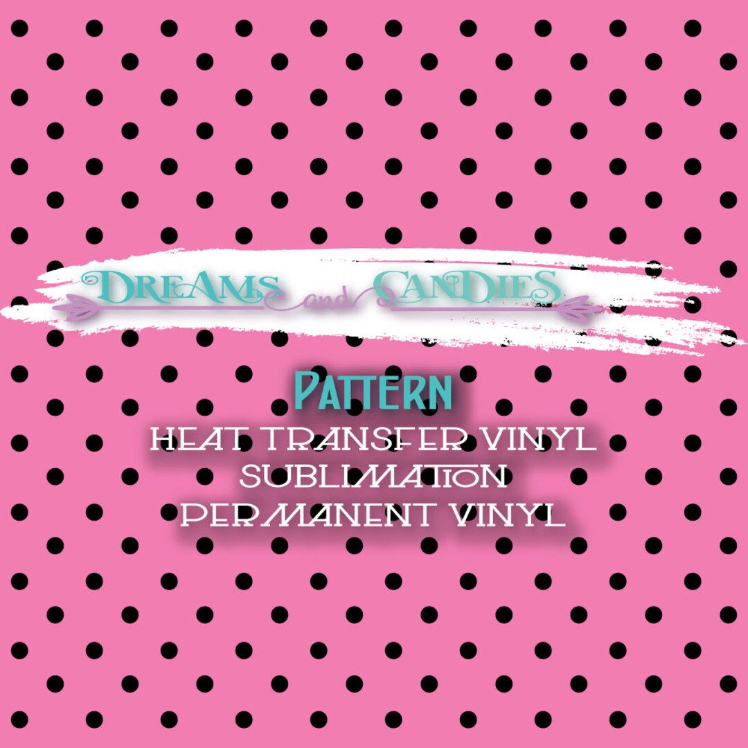 Polka Dots Pink and Black HTV -printed Pattern Heat Transfer Vinyl ...