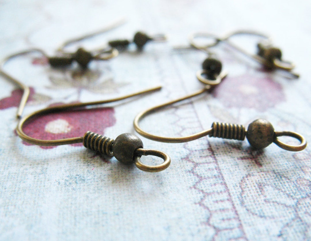 Brass Antique Copper Color Fish Hook -earring Post -wholesale Earwire ...