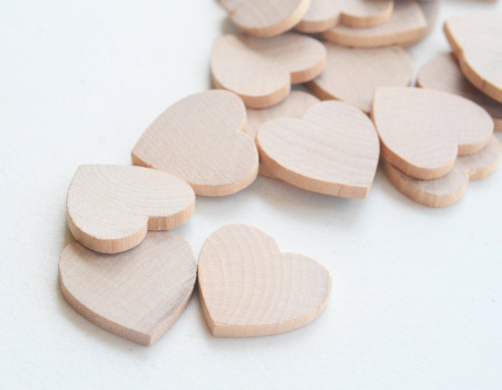 25 Miniature Wooden Hearts 1 Small Wooden Hearts | Etsy