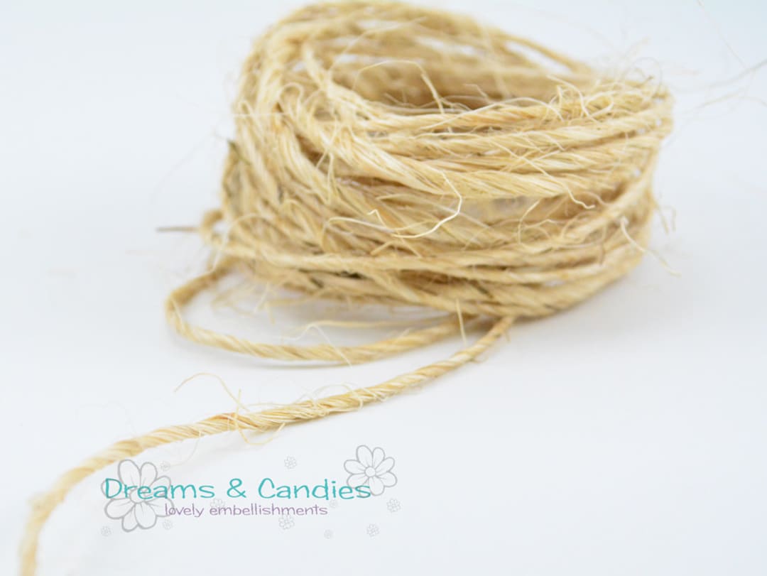 5 Yd Sisal Twine (1 Ply) -natural Color Sisal Twine -natural Twine Cord ...