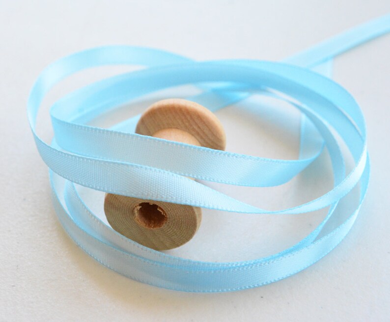 5yd Blue Sateen Ribbon 1/4 Width baby Blue Ribbon wide - Etsy