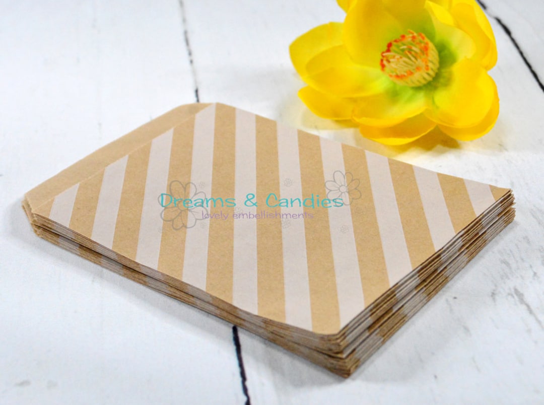 100 Kraft Paper Bags 4x5 3/8" -wedding Favor Gifts -small Gift Bags ...