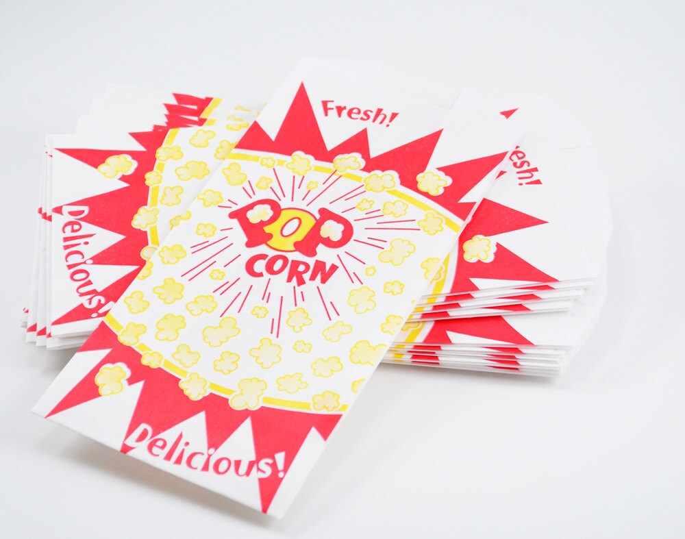 25 Pop Corn Bags size 4 x 2 1/2 x 8 1/4 | Etsy