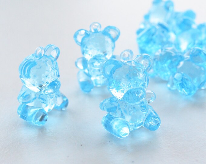 8 Small Blue Plastic Teddy Bear decorative Plastic Teddy Bear baby ...