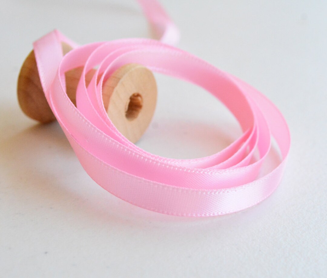 5yd Pink Satin Ribbon 1/4 Width baby Pink Ribbon light - Etsy